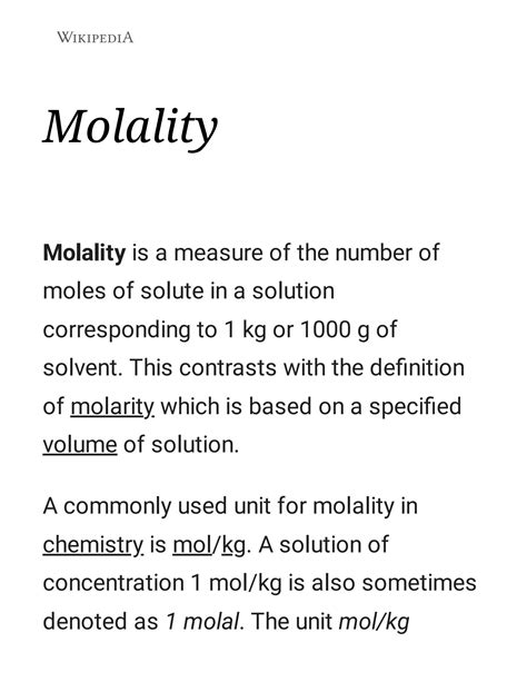 SOLUTION Molality Png Studypool