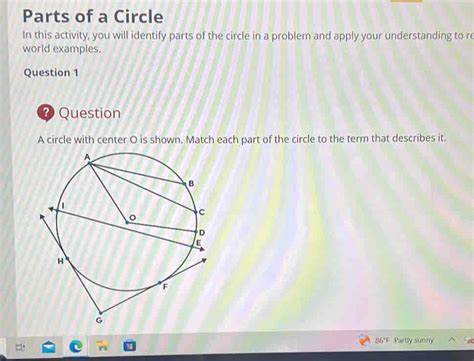 Parts Of A Circle In This Activity You Will Identify Parts Of The