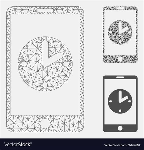 Mobile Time Mesh 2d Model And Triangle Royalty Free Vector