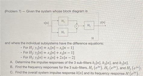 Solved Problem 7 Given The System Whose Block Diagram Is