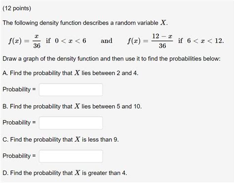 Solved Points The Following Density Function Describes Chegg Com