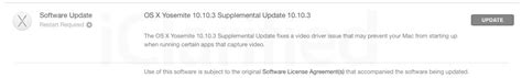 Apple Releases Os X Yosemite 10103 Supplemental Update To Fix Video Driver Issue Iclarified