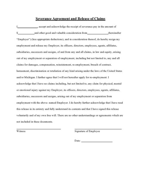 39 Best Severance Agreement Templates Examples