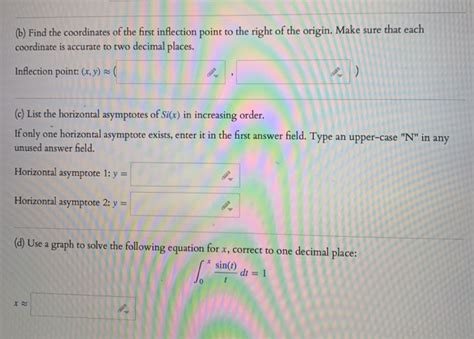 Solved The Sine Integral Function Si X ſ In De Is