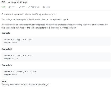 205 Isomorphic Strings · Leetcode