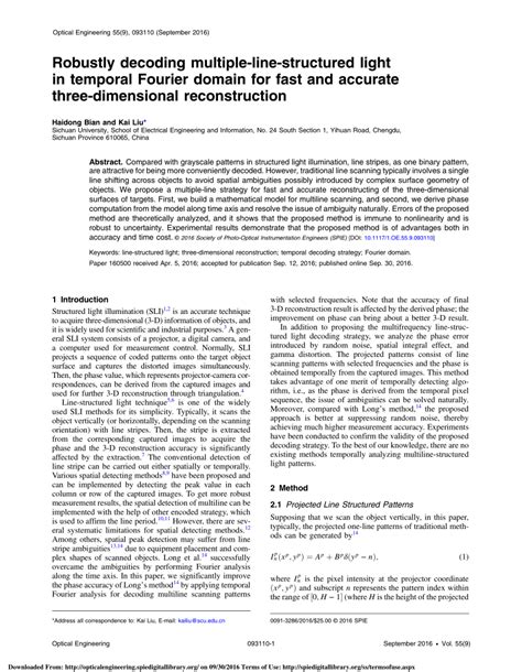Pdf Robustly Decoding Multiple Line Structured Light In Temporal