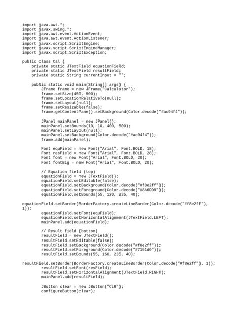 Calculator Sample Java Program Gui Pdf Computer Programming Software Engineering