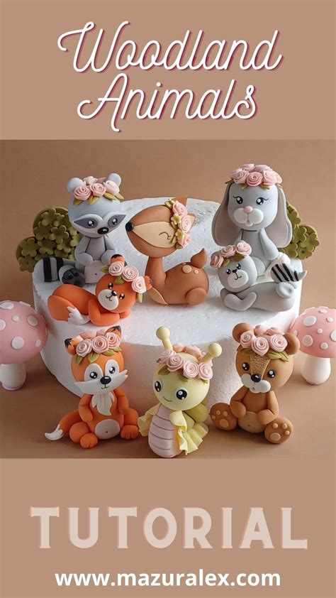 Woodland Animals Cake Topper Video Tutorial With Templates Etsy In
