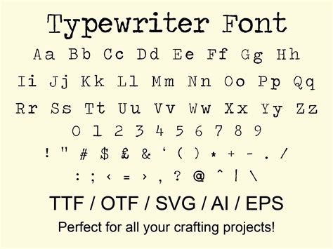 Typewriter Font Ttf Otf Svg Eps Silhouette Circuit Crafting Ts