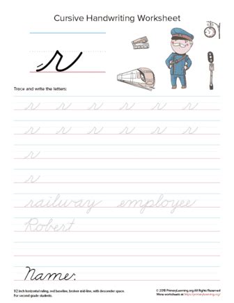 Lowercase Cursive R Worksheet PrimaryLearning Org