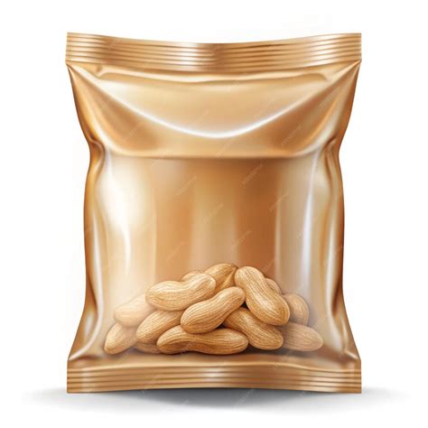 Glossy Foil Peanut Pouch Packet Packaging Mockup Premium Ai Generated