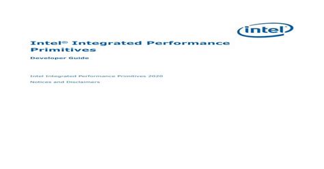 Pdf Intel Integrated Performance Primitives · Introducing The Intel