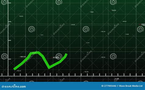 Animation Of Statistical Data Processing Over Grid Network Against Green Background Stock