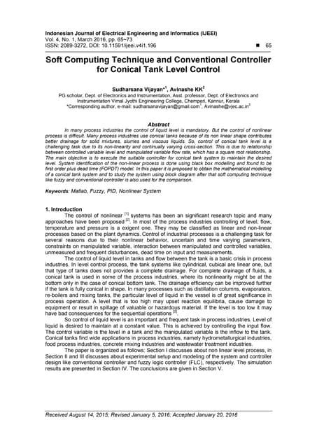 Soft Computing Technique And Conventional Controller For Conical Tank