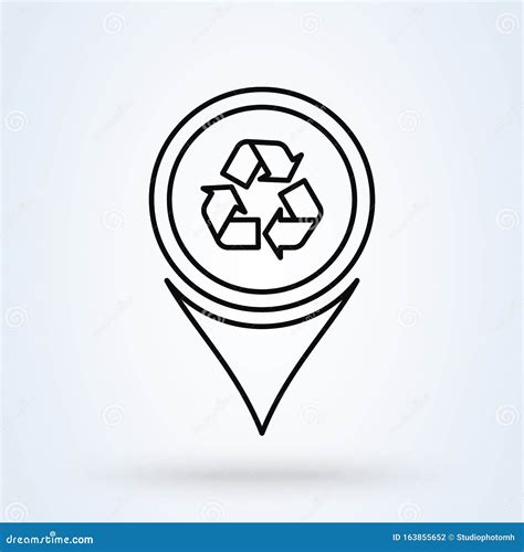 Refresh Map Marker Line Art Location Pointer Simple Vector Modern Icon