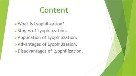 Lyophilisation Freeze Drying Cryodesication Stages Of Lyophylization Aplication Of