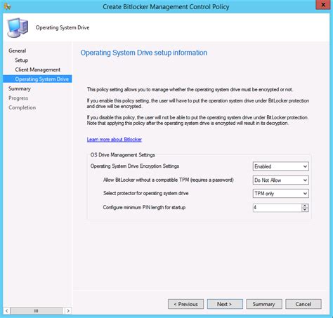 On Premises Bitlocker Management Using System Center Configuration