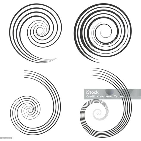 나선형 소용돌이 빙빙 돌기 볼류트 나선 소용돌이 및 소용돌이 모양 회전하는 방사형 선 곡선에 대한 스톡 벡터 아트 및 기타 이미지 Istock