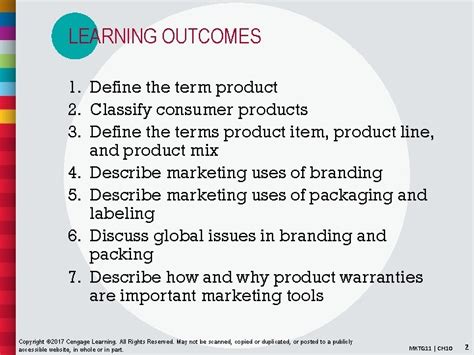 10 Product Concepts Learning Outcomes 1 Define The