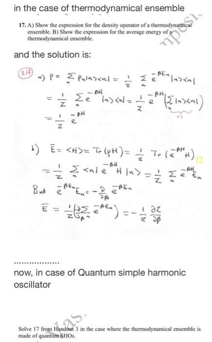 solved in the case of thermodynamical ensemble 17 a show