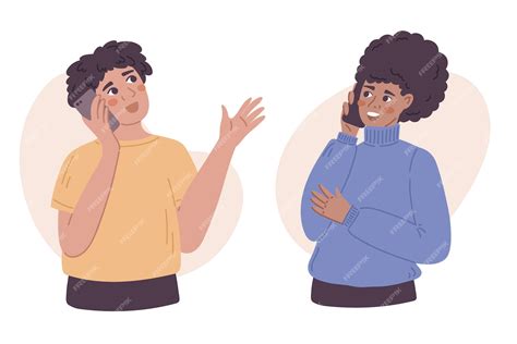 Free Vector Hand Drawn People Talking On The Phone Illustration