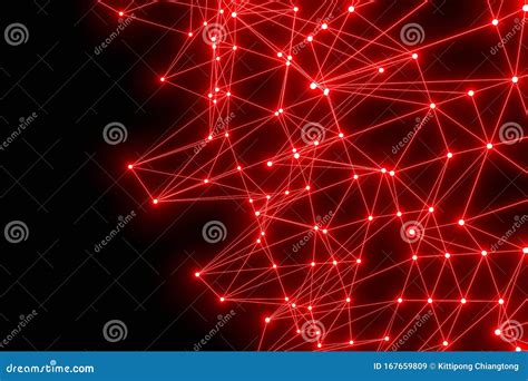 Abstract Technology Connections In Space Background With Structure Connecting Dots And Lines