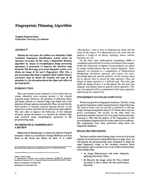 Pdf Fingerprints Thinning Algorithm