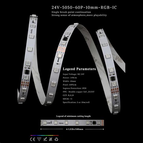 24v Rgb Ic Led Strip Addressable 60 Ledsm Lighting Tape