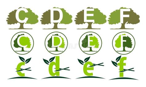 Leaf Tree Template Set Stock Vector Illustration Of Business