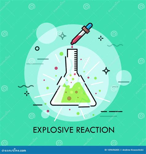 Broken Glass Flask With Green Liquid Inside Stock Vector Illustration