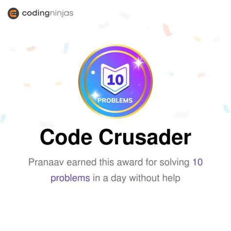 Pranaav Bv On Linkedin Codingninjas Achievements