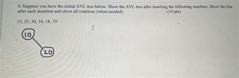 Solved 4 Suppose You Have The Initial Avl Tree Below Show