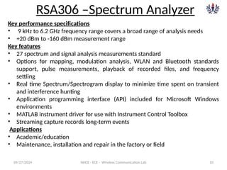 WC Lab Exp 1 Study Of Basic Operation Of A Spectrum Analyser Pptx