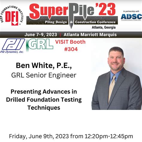 Ben White P E Grl Vice President Is Presenting At Superpile Today June 9th 2023 From 12