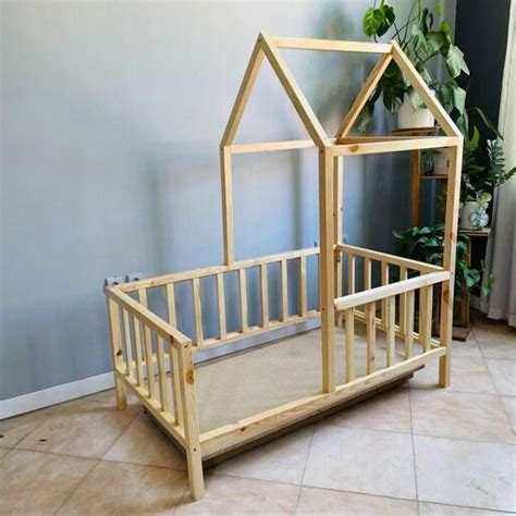 خرید و قیمت تخت خواب کودک و نوجوان چوبی روستیک دکور مدل کلبه از غرفه