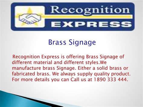 Brass Signage Ppt