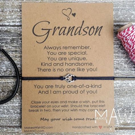 Grandson Bracelet Grandson T Grandson Wish Bracelet Friendship