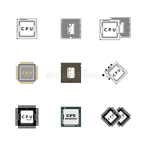 Cpu Central Processing Unit Icons Illustrationdesign Inspiration