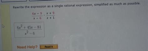 solved rewrite the expression as a single rational