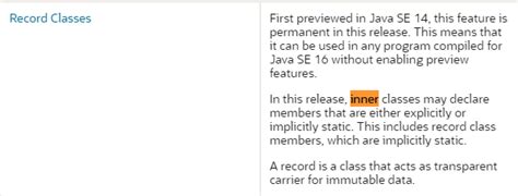 Java 17 Inner Class Static Member선언