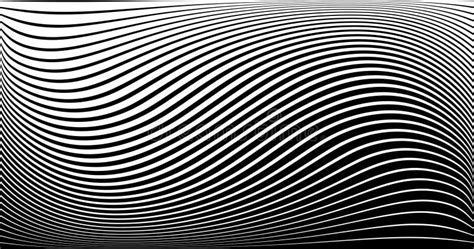 Wavy Lines Textured Background With 3d Illusion And Twisting Movement Effect Stock Vector