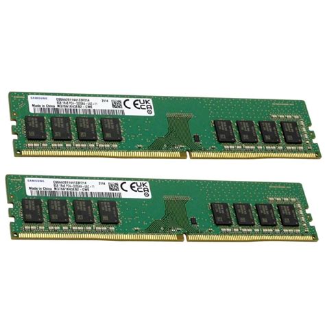 Used Samsung 16GB 2X8GB DDR4 3200MHz PC4 25600 1RX8 UDIMM Memory Ram M378A1K43EB2 CWE UBB Threads