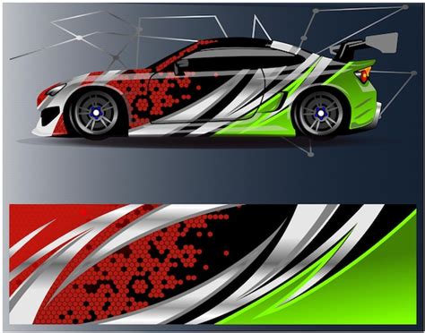 차량용 데칼 디자인 벡터 추상적 인 배경 차량 비닐 랩 프리미엄 벡터