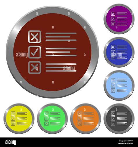 Set Of Color Glossy Coin Like Questionnaire Buttons Stock Vector Image And Art Alamy