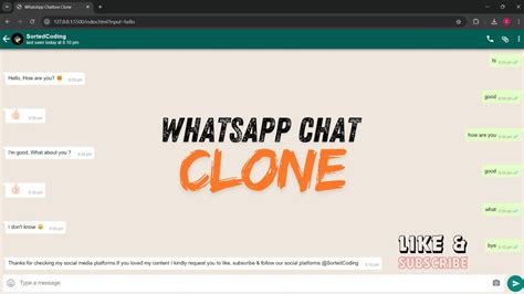 build whatsapp chatbot clone html css js tutorial youtube