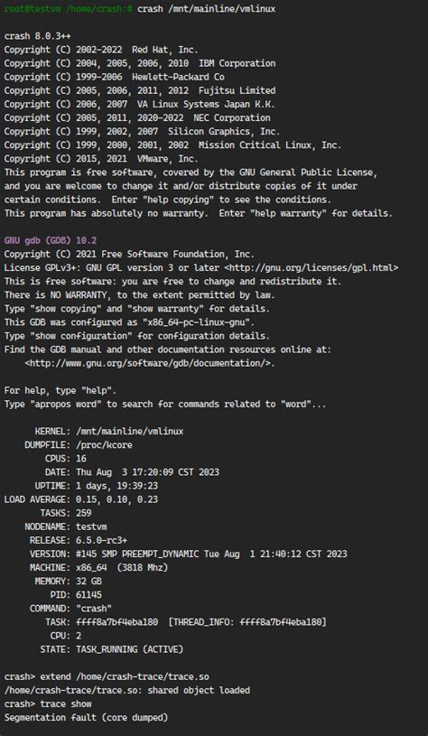 Crash Coredump When Using Crash Trace Command · Issue 148 · Crash