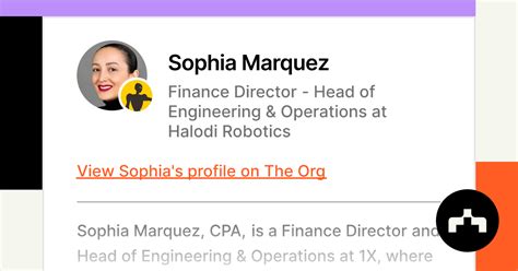 Sophia Marquez Finance Director Head Of Engineering And Operations At