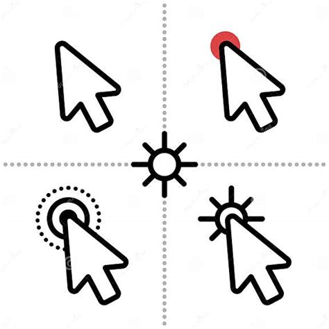 Cursor Icon Mouse Pointer Arrow Clicks A Link Element Stock Vector