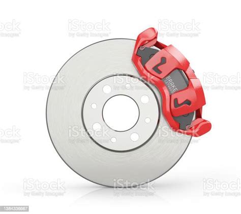 빨간 캘리퍼가있는 자동차 브레이크 디스크 흰색 배경에 자동차 브레이크 3d 일러스트레이션 0명에 대한 스톡 사진 및 기타 이미지 Istock