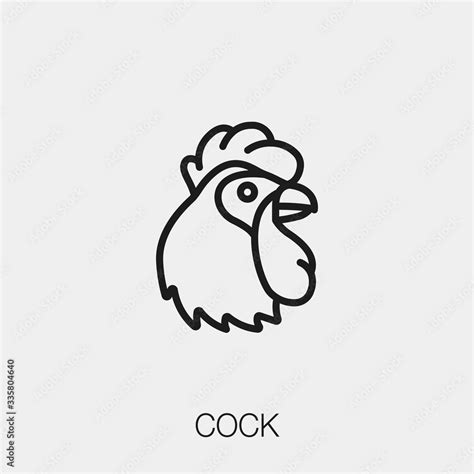 Cock Icon Vector Linear Style Sign For Mobile Concept And Web Design Rooster Symbol